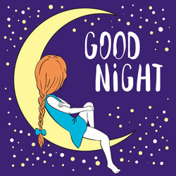 Good night greeting card Royalty Free Vector Image