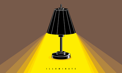 Lamp illumination advertising poster with copy Vector Image