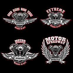 Biker Rockers Patches Vector Images (over 140)