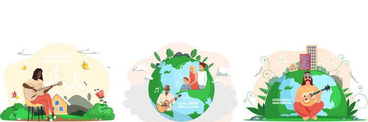 Climate change planet biodiversity and green Vector Image