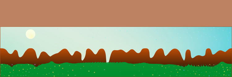 Cyan sky and mountains landscape Royalty Free Vector Image