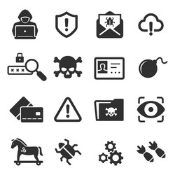 Hacking icons set Royalty Free Vector Image - VectorStock