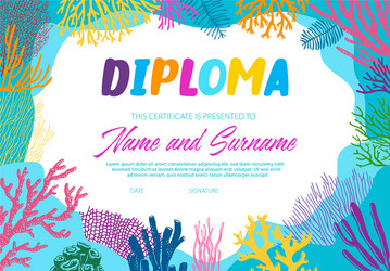 Diver certificate diving club diploma template Vector Image