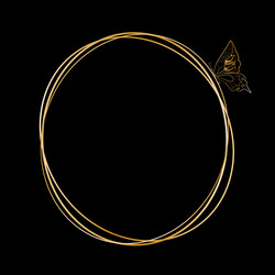 Gold frame line art style design element Vector Image