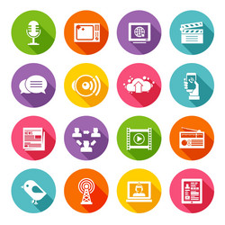 Colorful media icons Royalty Free Vector Image