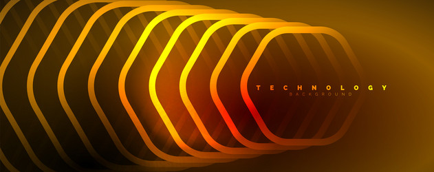 Neon shiny hexagons abstract background Royalty Free Vector