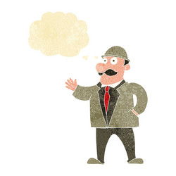 Cartoon sensible business man in bowler hat Vector Image
