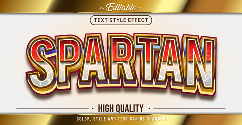Editable text style effect - spartan assemble Vector Image