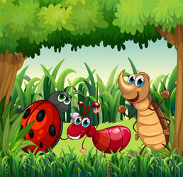 Group of animals in jungle Royalty Free Vector Image