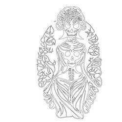 Bone girl outline sketch Royalty Free Vector Image