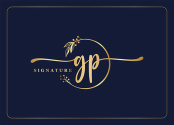 Luxury gold signature initial co logo design Vector Image