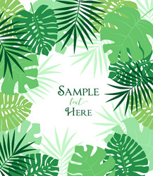 Aloha hawaii card design with tropical palm leaves