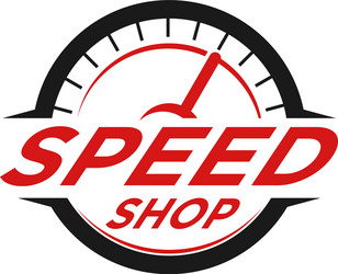 Speedometer logo for automotive workshop garage Vector Image