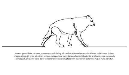 Wolf line design simple animal silhouette Vector Image
