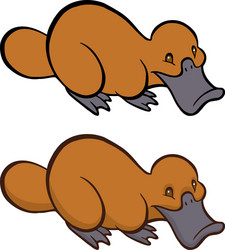 Funny kindly cartoon platypus Royalty Free Vector Image