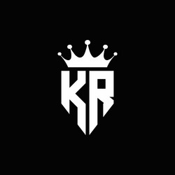 Rk logo monogram emblem style with crown shape Vector Image