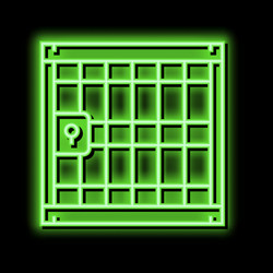 Neon prison jail gaol house with grate on window Vector Image