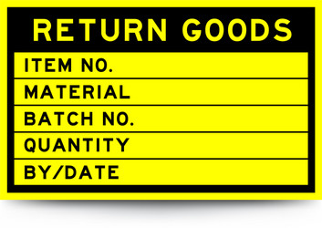 Square yellow color label banner with headline Vector Image