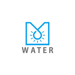 Letter m wavy drop water logo Royalty Free Vector Image
