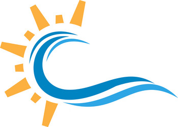 Water and sun icon graphic design template Vector Image