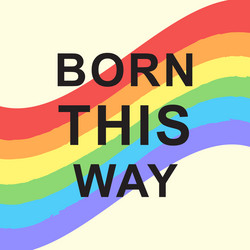 Holographic sticker born this way Royalty Free Vector Image