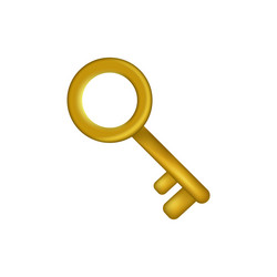Old style golden key on white background Vector Image