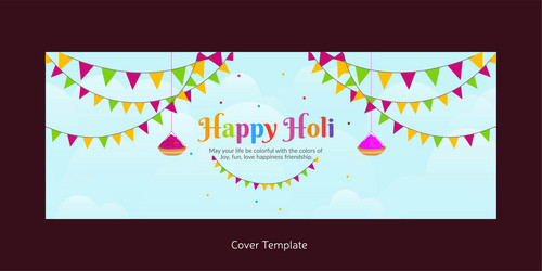 Happy holi cover page design Royalty Free Vector Image