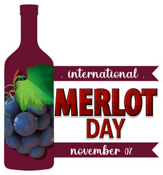 International merlot day logo design Royalty Free Vector