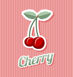 Cherry neon sign with berry Royalty Free Vector Image
