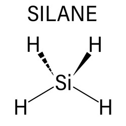 Silane sih4 molecule skeletal formula Royalty Free Vector