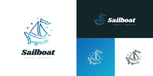 Simple and minimalist sailboat logo design Vector Image
