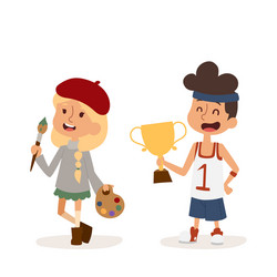 Cartoon profession kids children set Royalty Free Vector