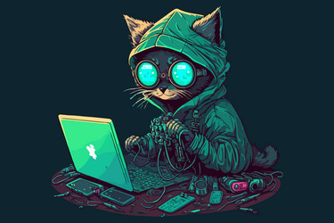 Cat hacker Royalty Free Vector Image - VectorStock