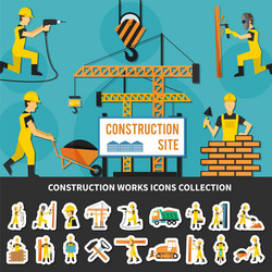 Many hand builder repairman worker Royalty Free Vector Image