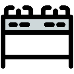 Cooktop gas stove with multiple burners Royalty Free Vector