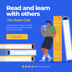 Hand drawn book club post Royalty Free Vector Image