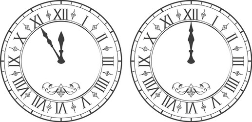 Clock Midnight Roman Vector Images (over 180)