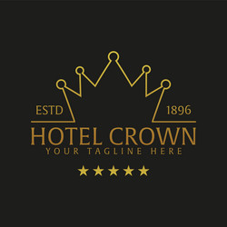 Crown hotel logo and emblem Royalty Free Vector Image