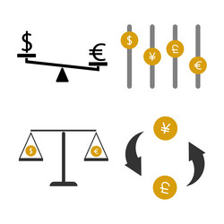 Currency exchange analysis and comparison Vector Image
