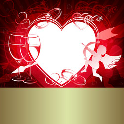 Heart design with cupid Royalty Free Vector Image