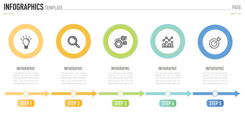 Circular and arrow mind map infographic Royalty Free Vector