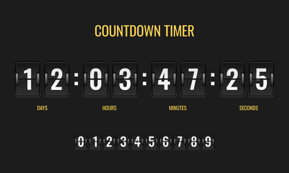 Countdown digital clock timer app concept Vector Image
