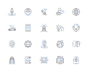 Future outline icons collection futurity foresee Vector Image