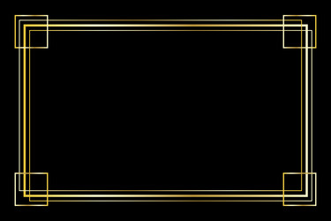 Golden vintage frame on black background simple Vector Image