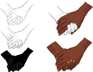 Hand holding together Royalty Free Vector Image