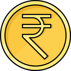 Indian rupee coin official currency india Vector Image