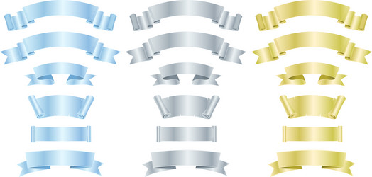 Metal banners hanging on a chain realistic shiny Vector Image