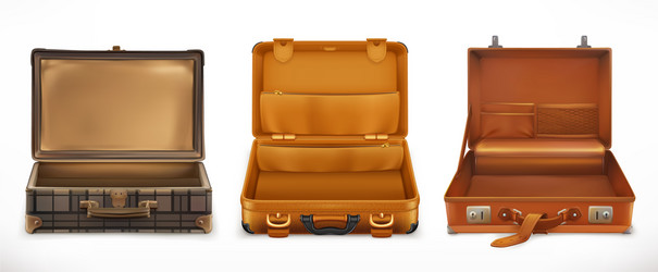 Open suitcase 3d icon Royalty Free Vector Image