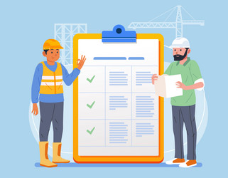 Group construction worker with check marked Vector Image