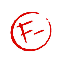 Grade result f minus isolated on white background Vector Image